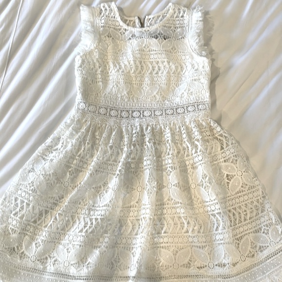 Hannah Banana | Dresses | Hannah Banana Girls White Lace Dress Size 8 ...
